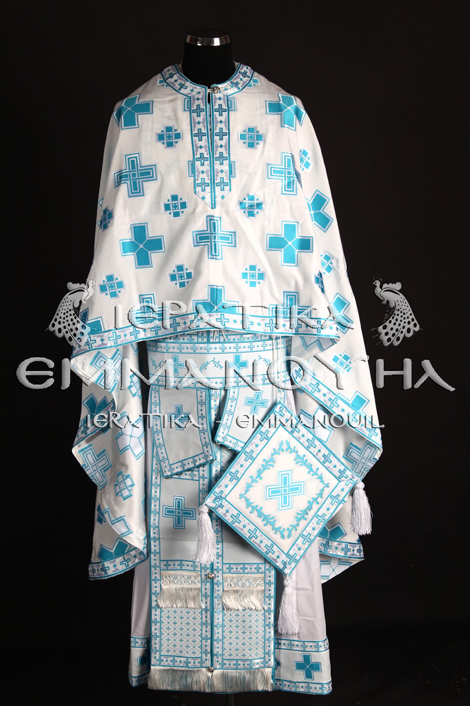 Greek Orthodox Liturgical Vestments Woven Fabric With Crosses - Etsy