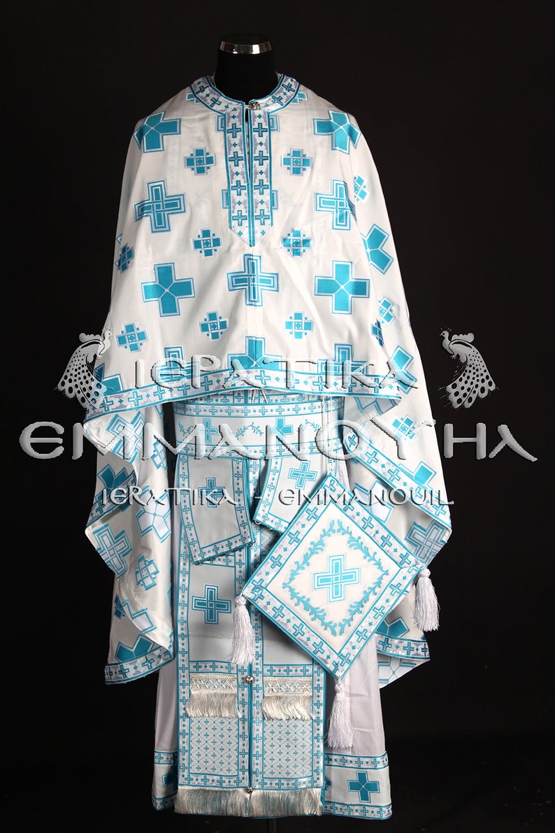 Greek Orthodox Liturgical Vestments Woven Fabric With Crosses | Etsy