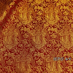 Liturgical Vestments Brocade Fabric Metallic With Angels IERO 69 - Etsy