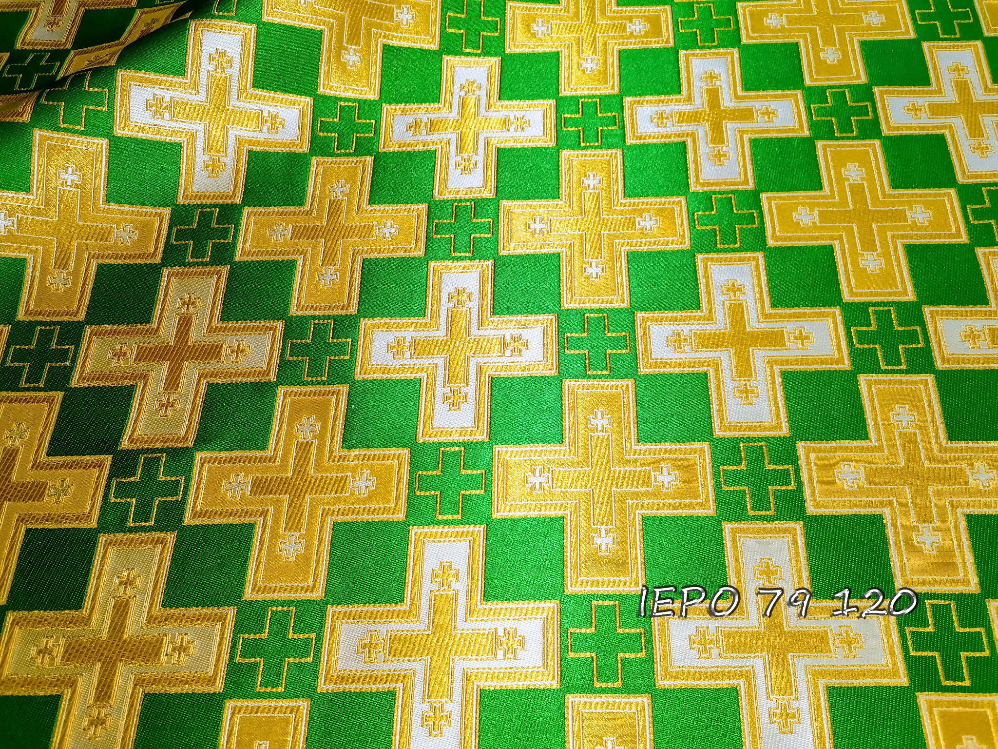 Greek Cross Pattern Liturgical Jacquard Metallic Brocade | Etsy