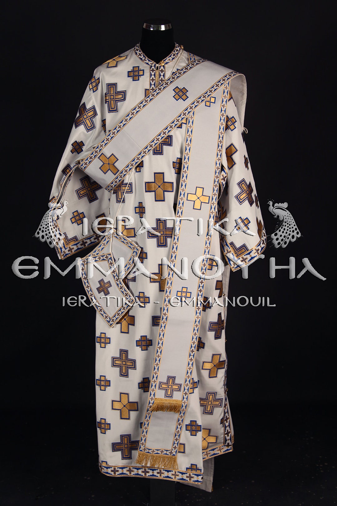 Greek Orthodox Liturgical Vestments Woven Fabric With Crosses - Etsy