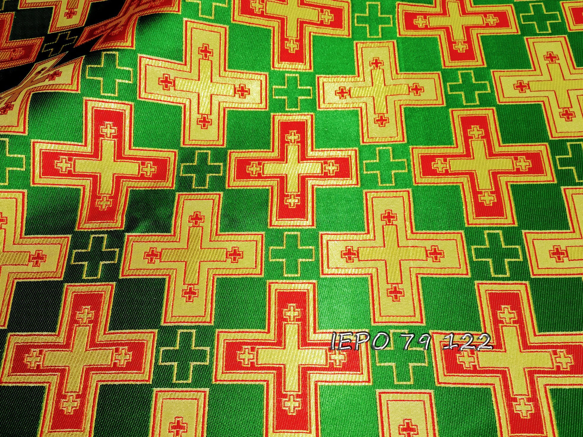 Greek Cross Pattern Liturgical Jacquard Metallic Brocade | Etsy