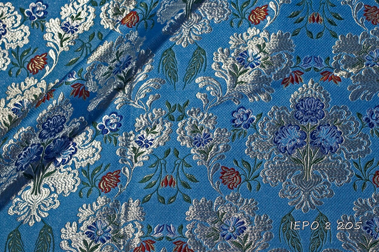 Floral Pattern Metallic Jacquard Brocade Fabric. Made in - Etsy