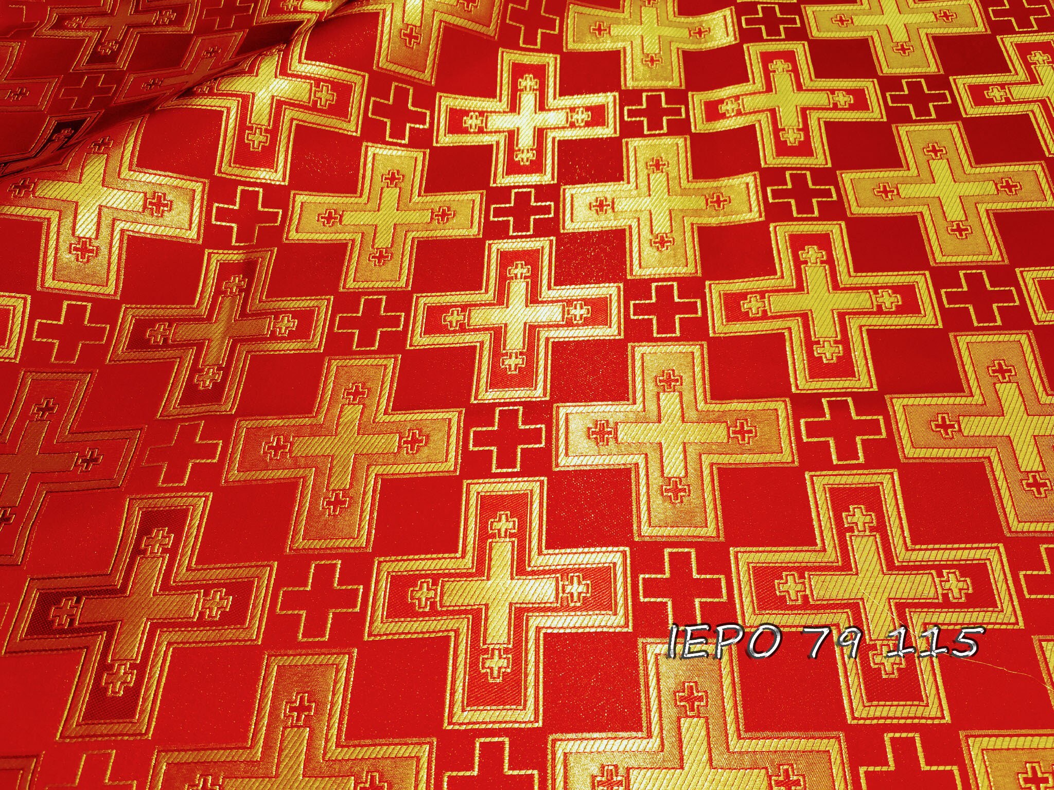 Greek Cross Pattern Liturgical Jacquard Metallic Brocade | Etsy