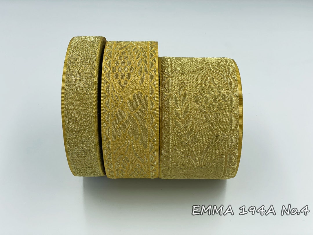 Religious Light Gold Vine Design Jacquard Metallic Trim 2,5 Cm - 4 Cm ...