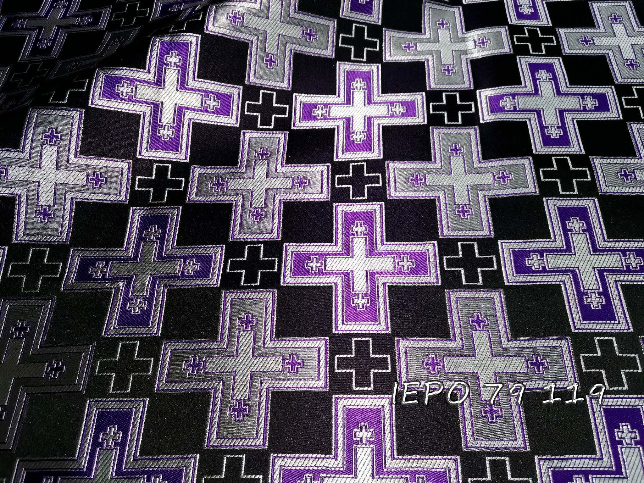 Greek Cross Pattern Liturgical Jacquard Metallic Brocade | Etsy