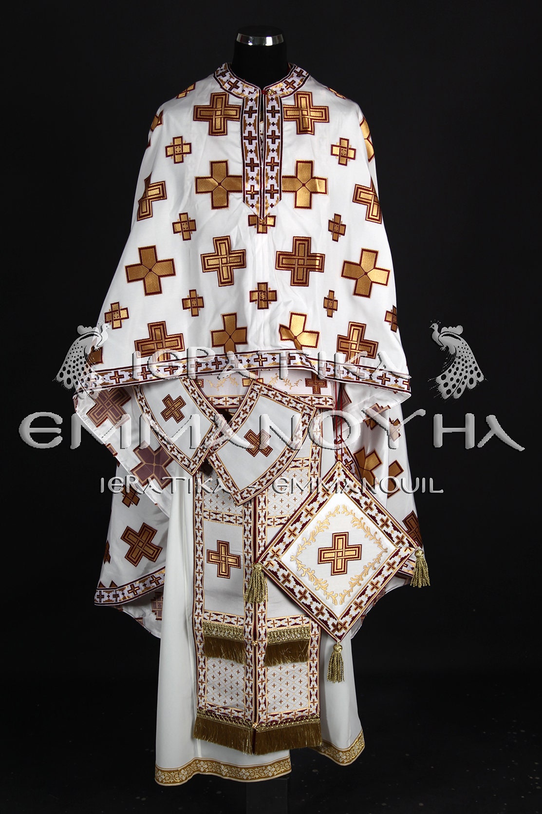Greek Orthodox Liturgical Vestments Woven Fabric With Crosses | Etsy