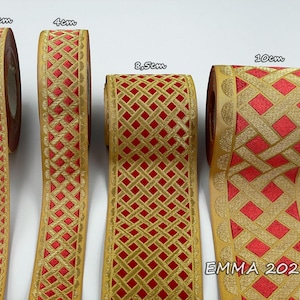 Decorative Semi-metallic Gallon Braid Trim Geometric Pattern/ EMMA 202 ...