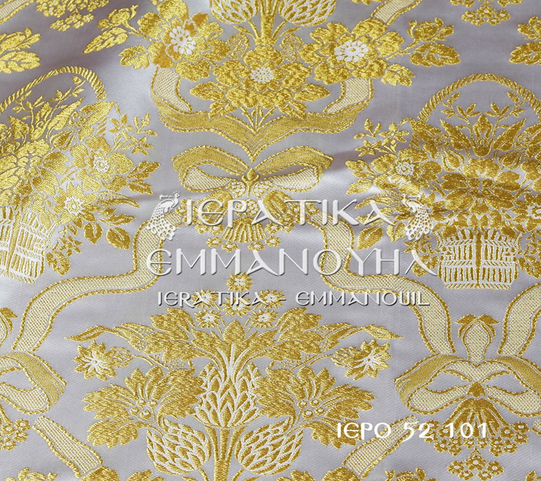 Liturgische Gewänder Metallic Jacquard Brokat Stoff IERO 52 - Etsy.de