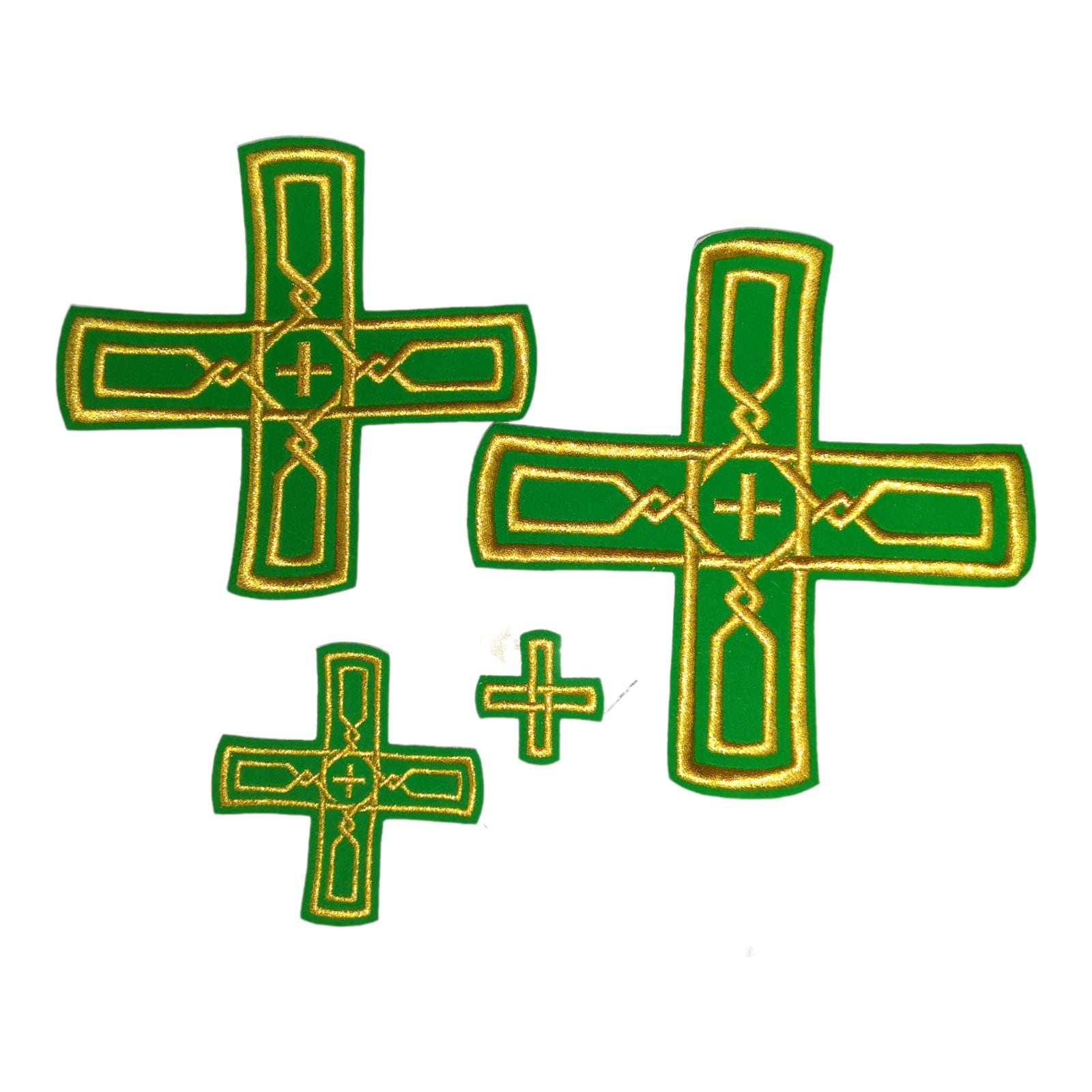 Greek Orthodox Liturgical Vestments Embroiderd Crosses Set, Green/gold ...