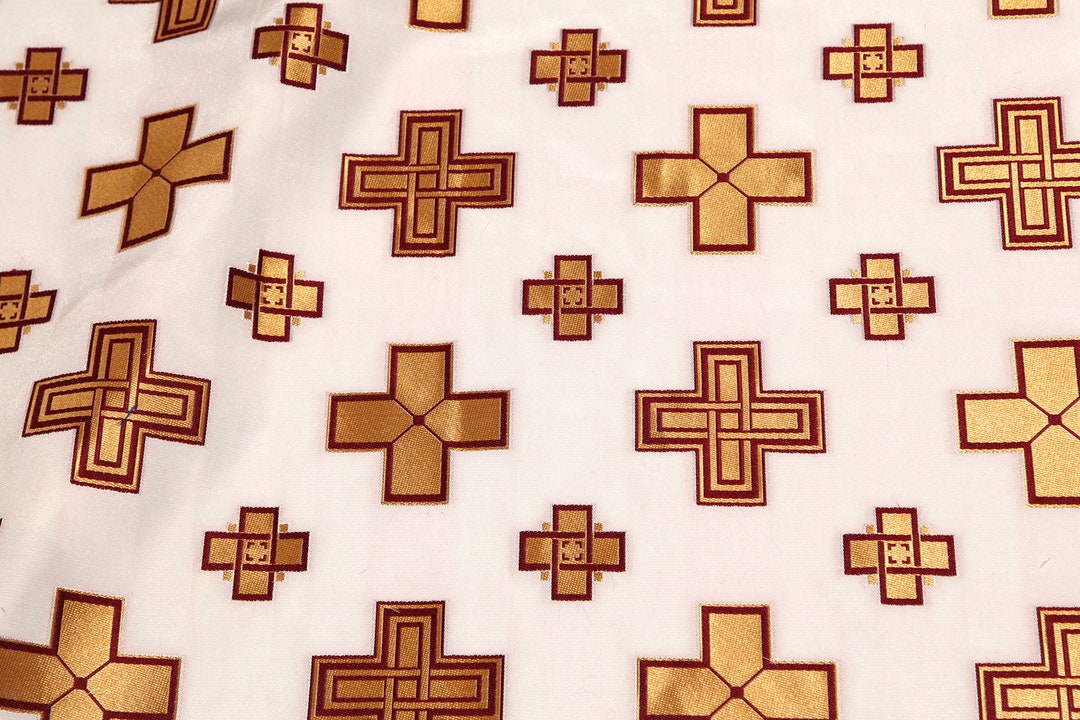 Liturgical Vestments Woven Light Weight Cross Pattern Fabric IERO 59 - Etsy