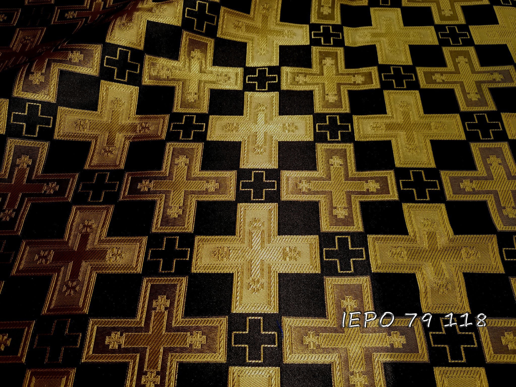 Greek Cross Pattern Liturgical Jacquard Metallic Brocade | Etsy