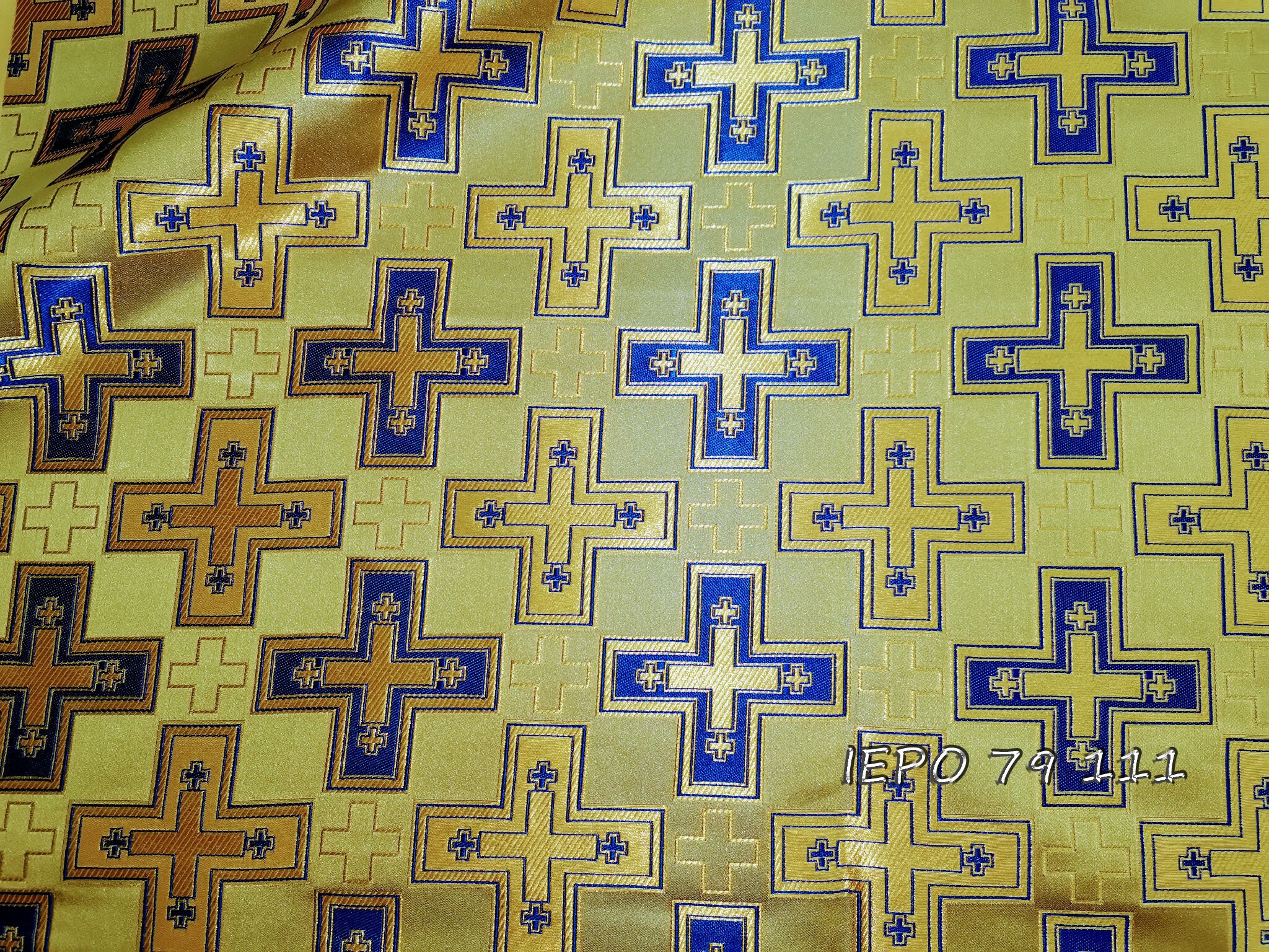 Greek Cross Pattern Liturgical Jacquard Metallic Brocade | Etsy