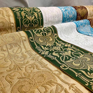Liturgical Fabric Orphrey Panel Trim/16 Cm Wide/15 Color Combinations ...