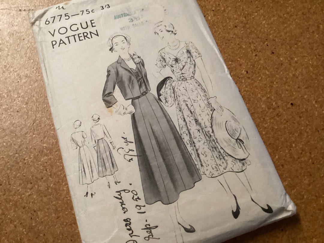 Vintage Sewing Pattern - Vogue 6775- Bust 42" - Ladies Dress & Jacket ...
