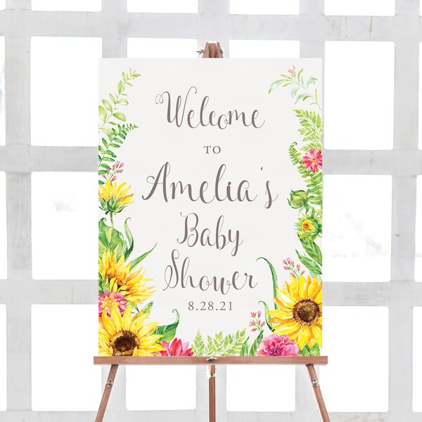 Baby Shower Sign Sunflower - Etsy