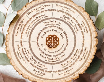 Wood Family Tree Chart | Etsy
