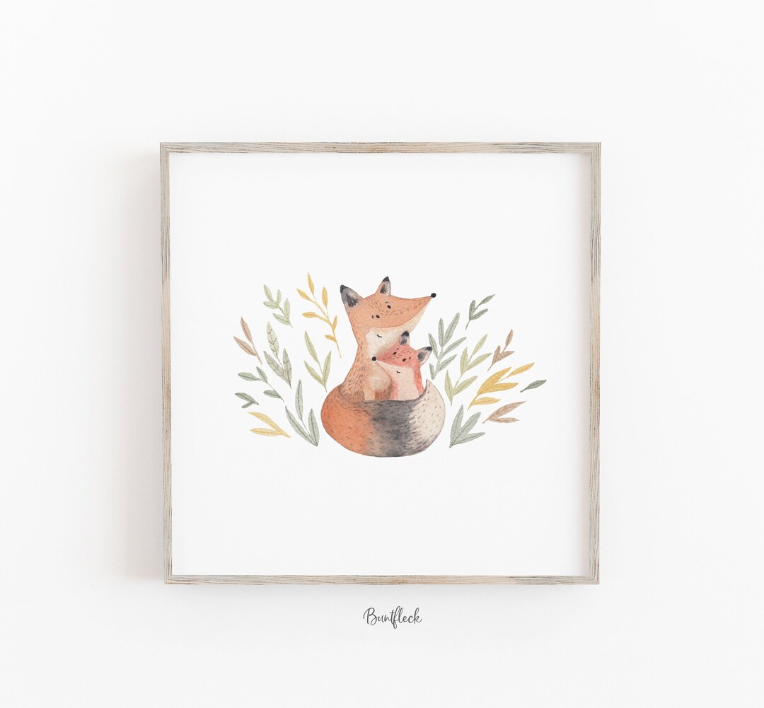 Children's Picture/poster Fox Family - Etsy