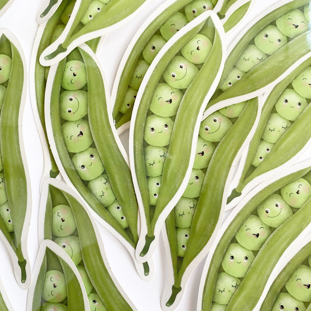 Sticker Vinyl With Transparent Border Laughing Peas - Etsy UK