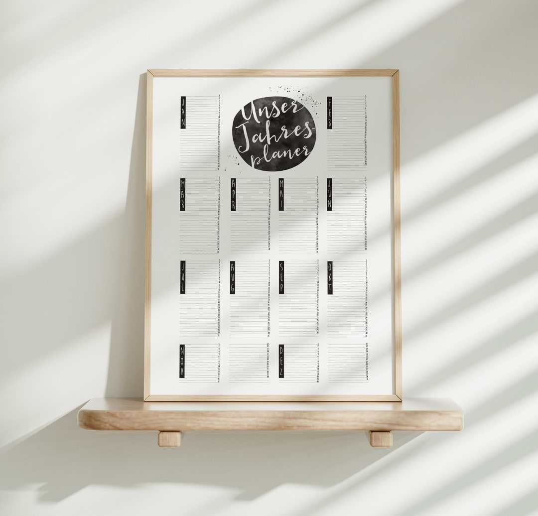 Jaarplanner/kalender/poster - Etsy België