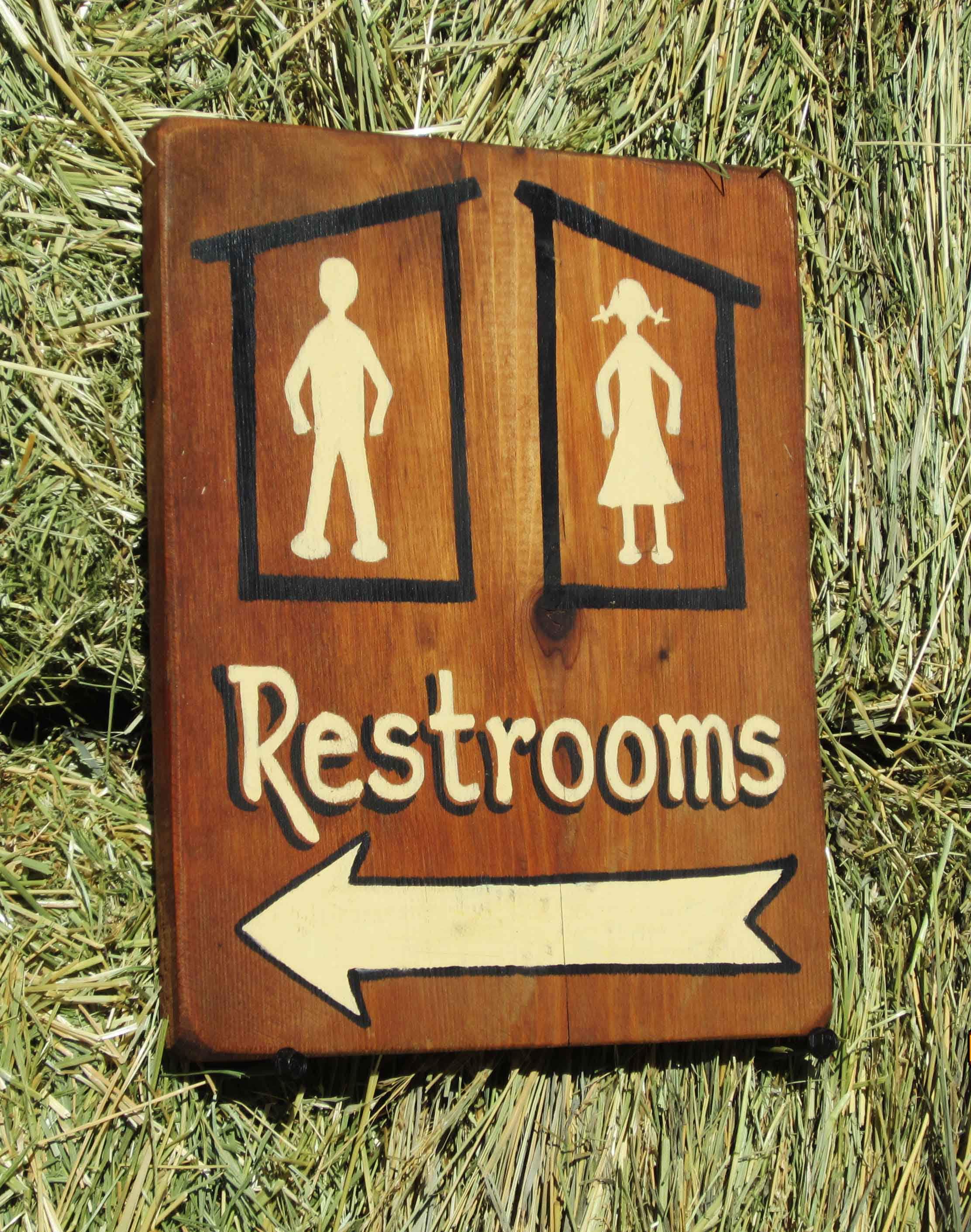 Restroom Directional Sign