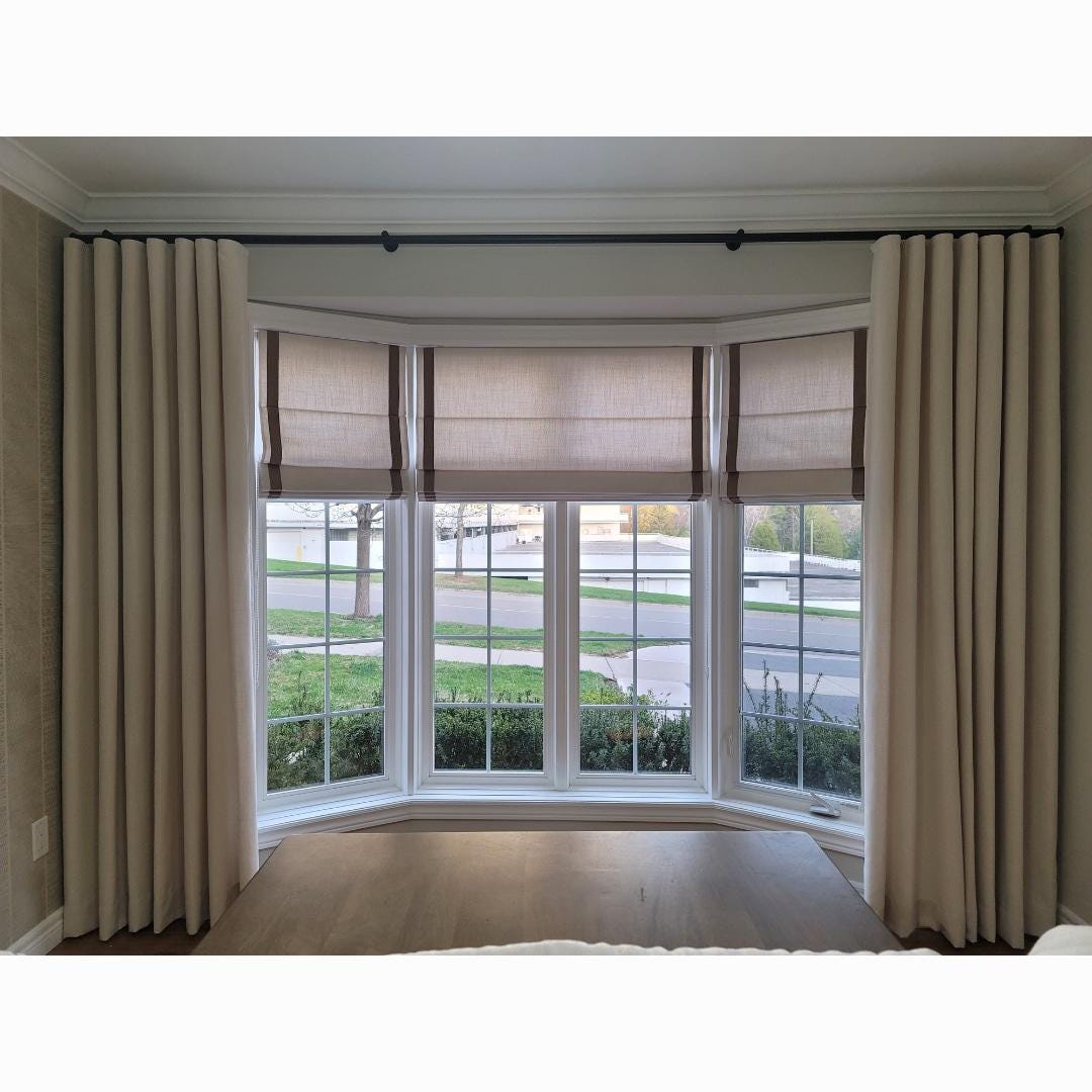 Trim Roman Shades | Custom Roman Shade | Cotton Roman Shade | Blackout ...