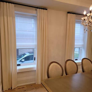 Roman Shade Sheer | White | Privacy | Sheer | Roman Shades | Soft Faux ...