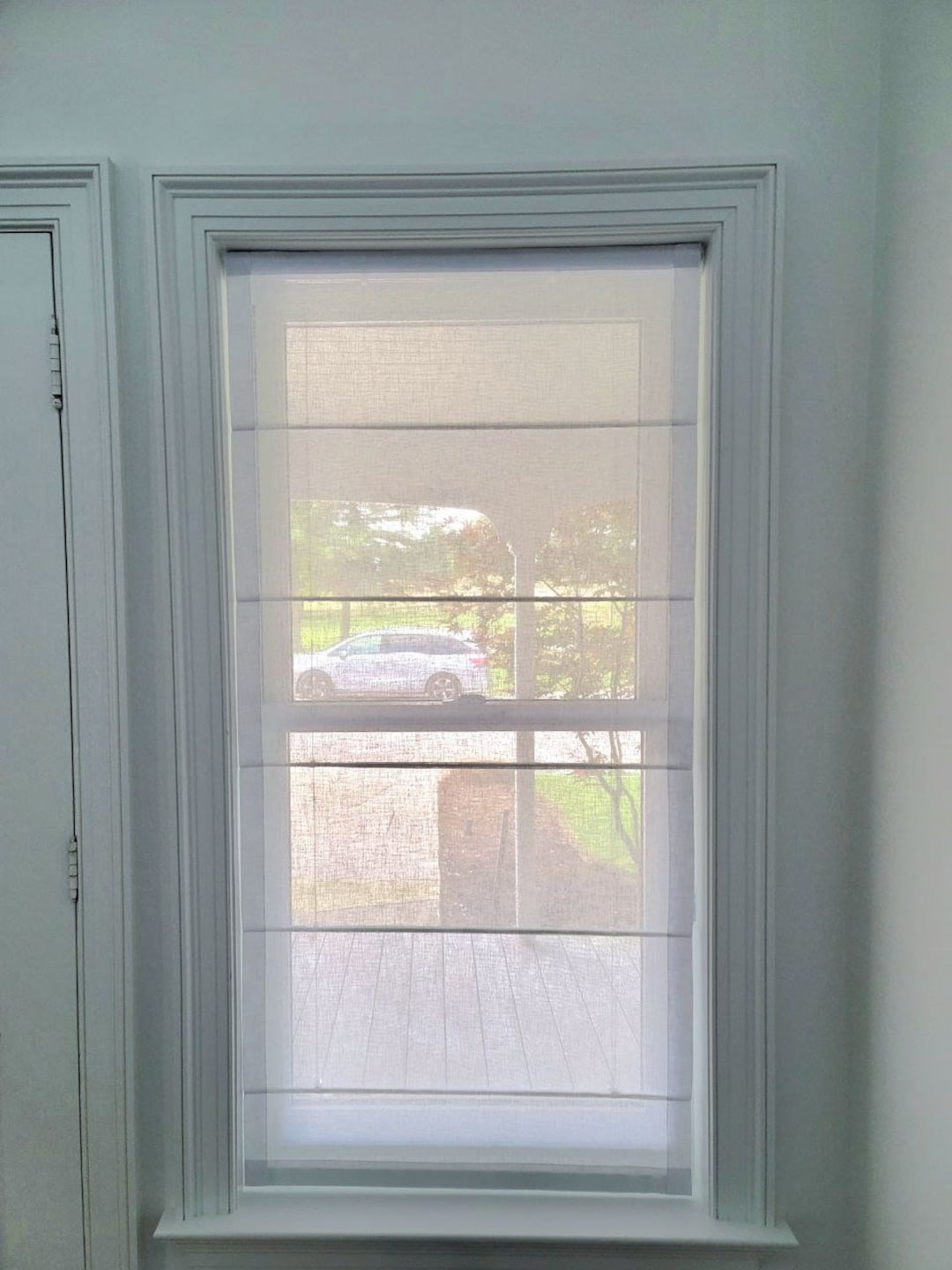 Roman Shade Sheer Roman Shade White Sheer Roman Shades Soft Faux Linen ...