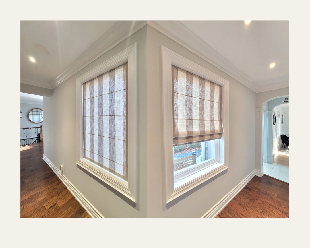 Sheer Roman Shade | Roman Shade | Stripe Roman Shades | Linen | Custom ...