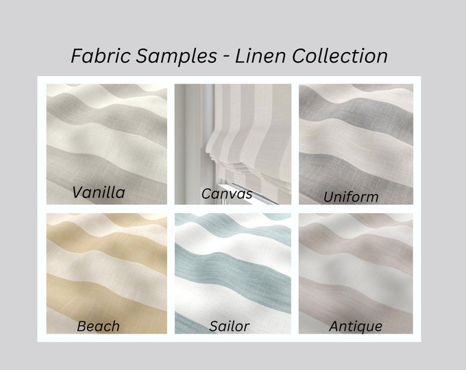 Mid Weight Pure Linen Fabric Swatches, Roman Shades Fabric Swatches ...