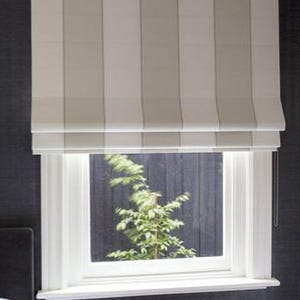 Striped Roman Shade | 100% Linen | Blinds | Window Shades | Exclusive ...