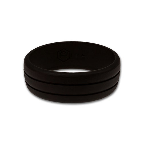 AERA Striped Silicone Wedding Band Ring Flexible Medical Grade | Etsy