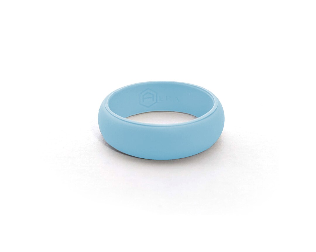 AERA Women's Silicone Wedding Band Engagement Ring Baby Blue ...