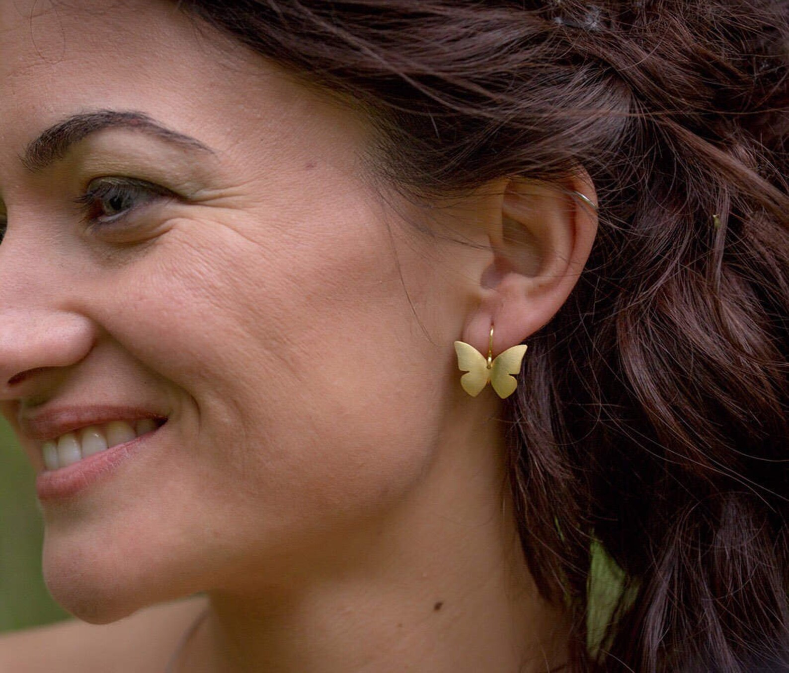 Golden Butterfly Earrings Small Butterfly Earrings Made of - Etsy