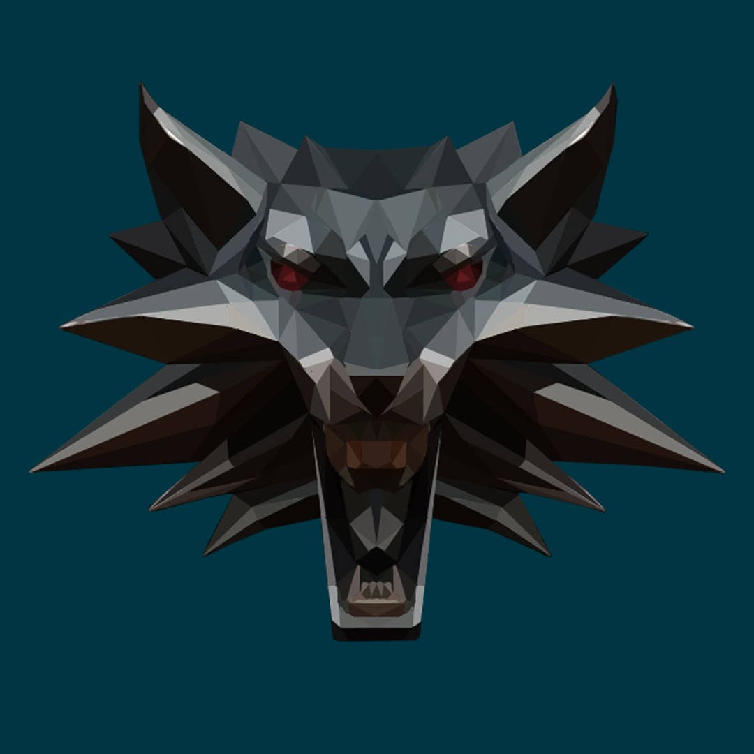 The Witcher Wolf Medallion Digital Art - Etsy