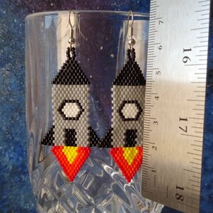 Beaded Rocket Ship Earrings - Etsy