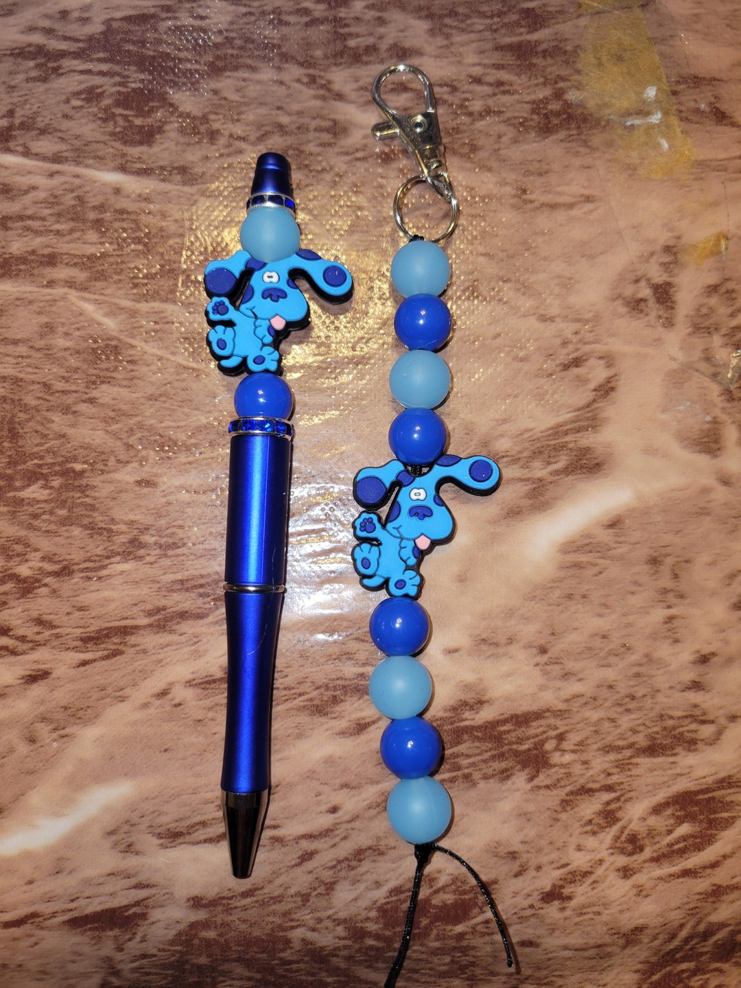 Blues Clue Keychain & Pen Set -key Ring Chain Ring Keyring Black Ink ...