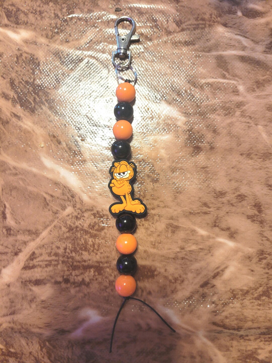 Garfield Keychain - Key Ring Chain Ring Keyring Charm Fob Orange Black ...