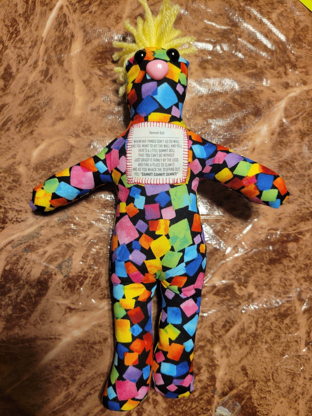 Dammit or Dang It Doll - Colorful Block on Black Dammit Doll, Darn It ...