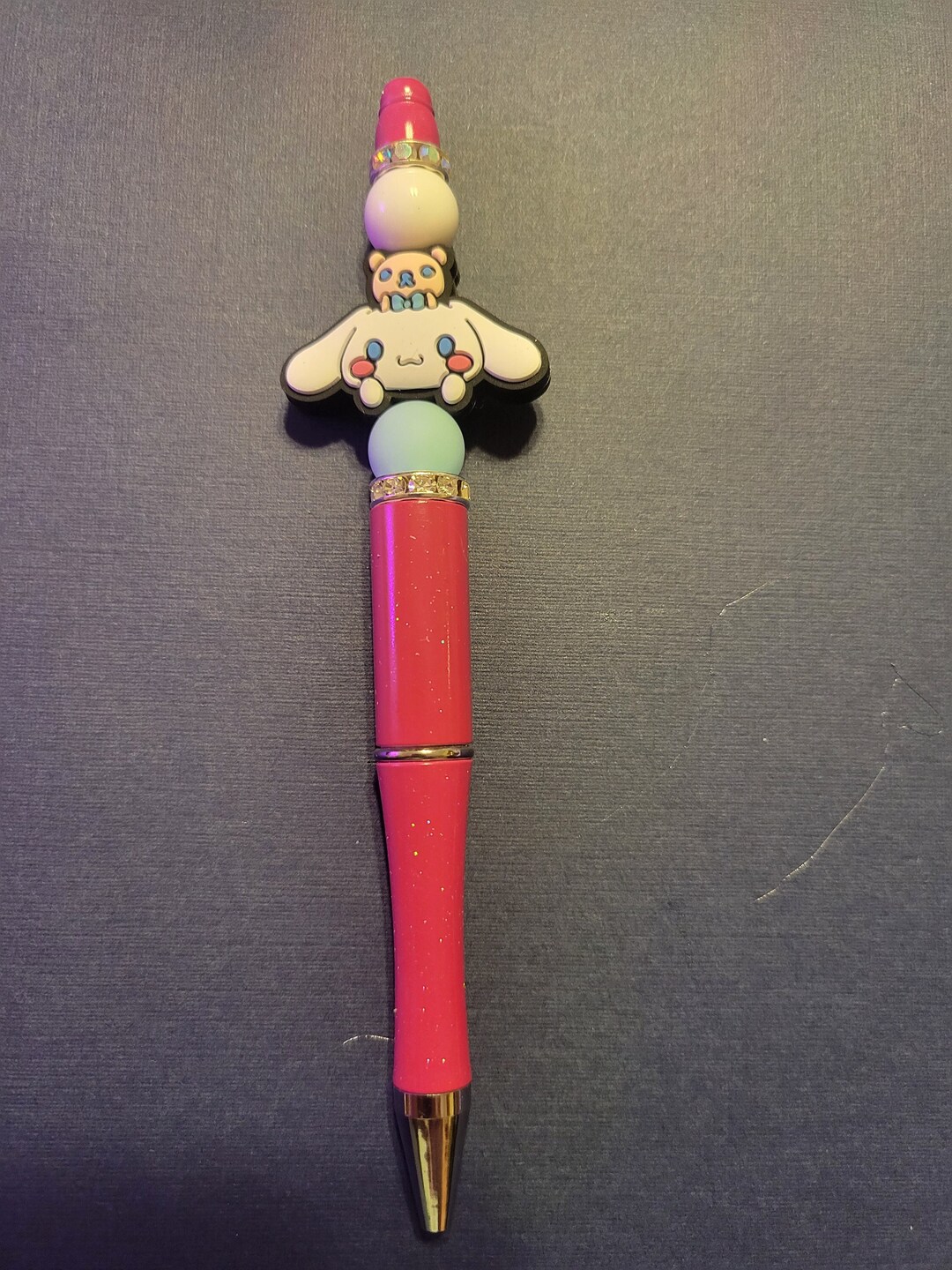 Cinnamaroll Sanrio Beaded Pen Pen Black Ink Charm White Light Blue Bead ...