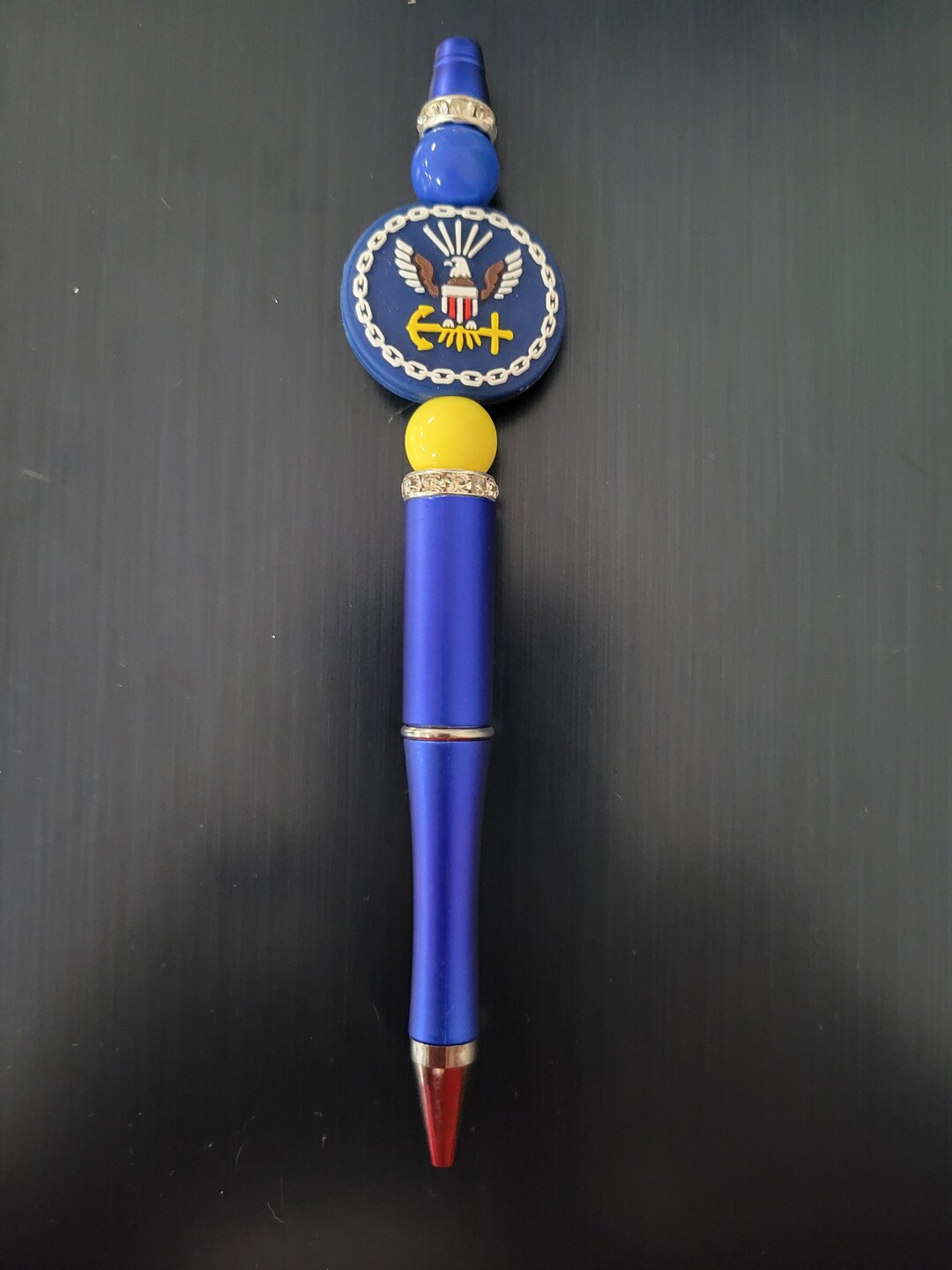 U.S. Navy Beaded Pen: Patriotic Charm, Black Ink - Etsy