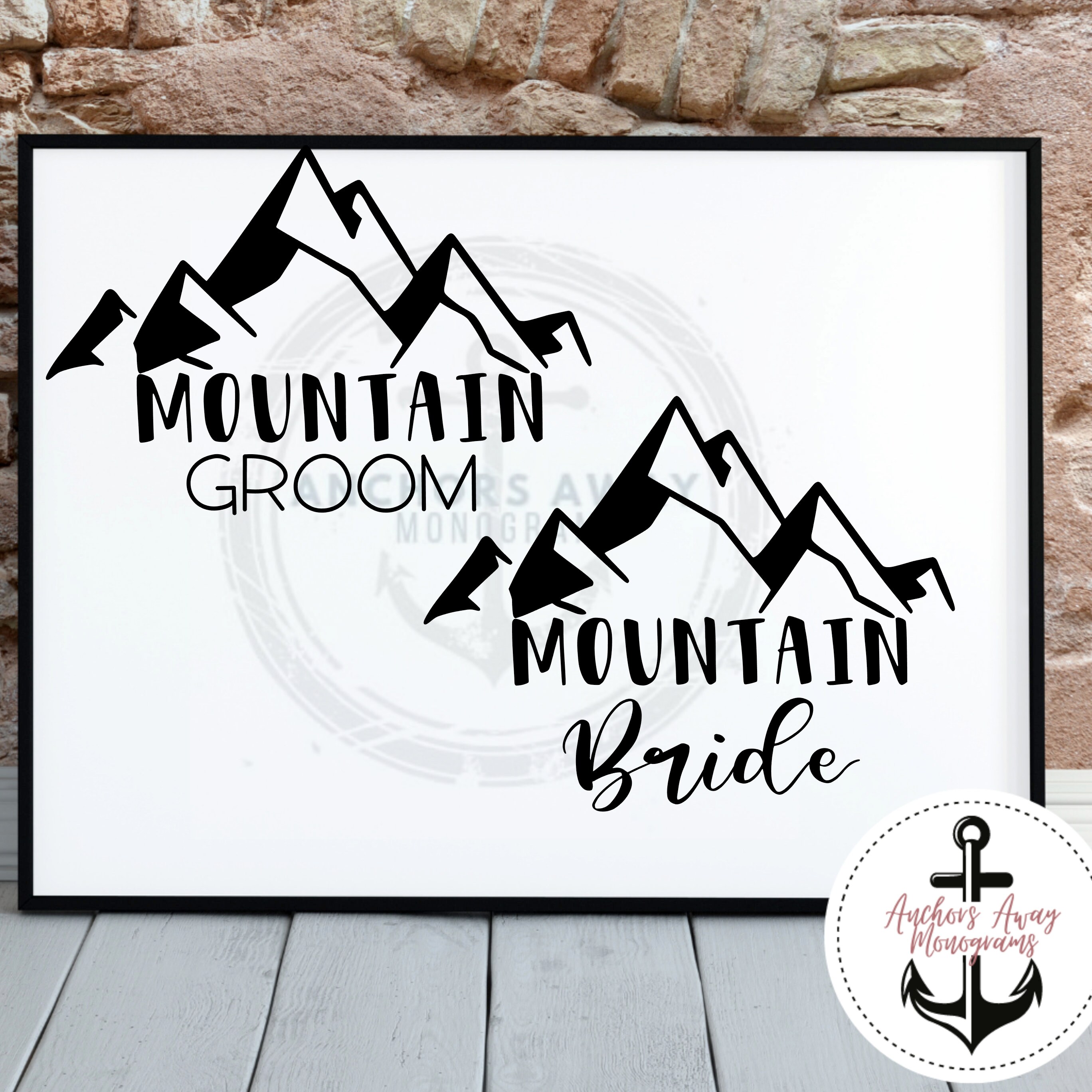 Mountain Bride & Mountain Groom SVG AND PNG Files Mountain - Etsy