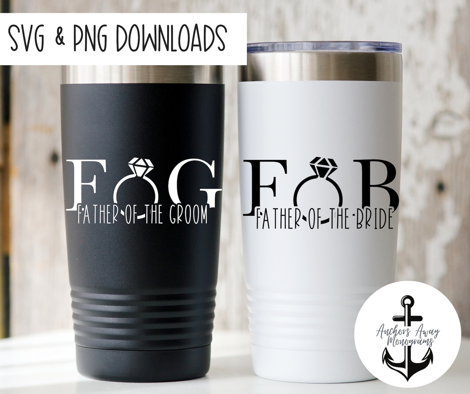 Father of Bride & Father of Groom SVG AND PNG Files L Father Wedding ...