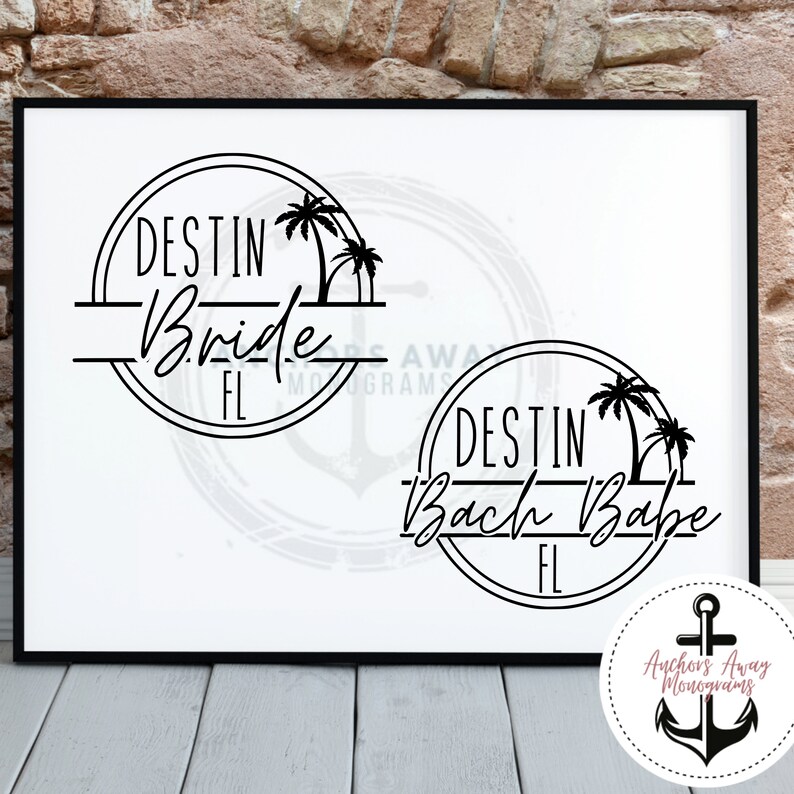 Destin Florida Bride & Bach Babe SVG AND PNG Files L Florida - Etsy