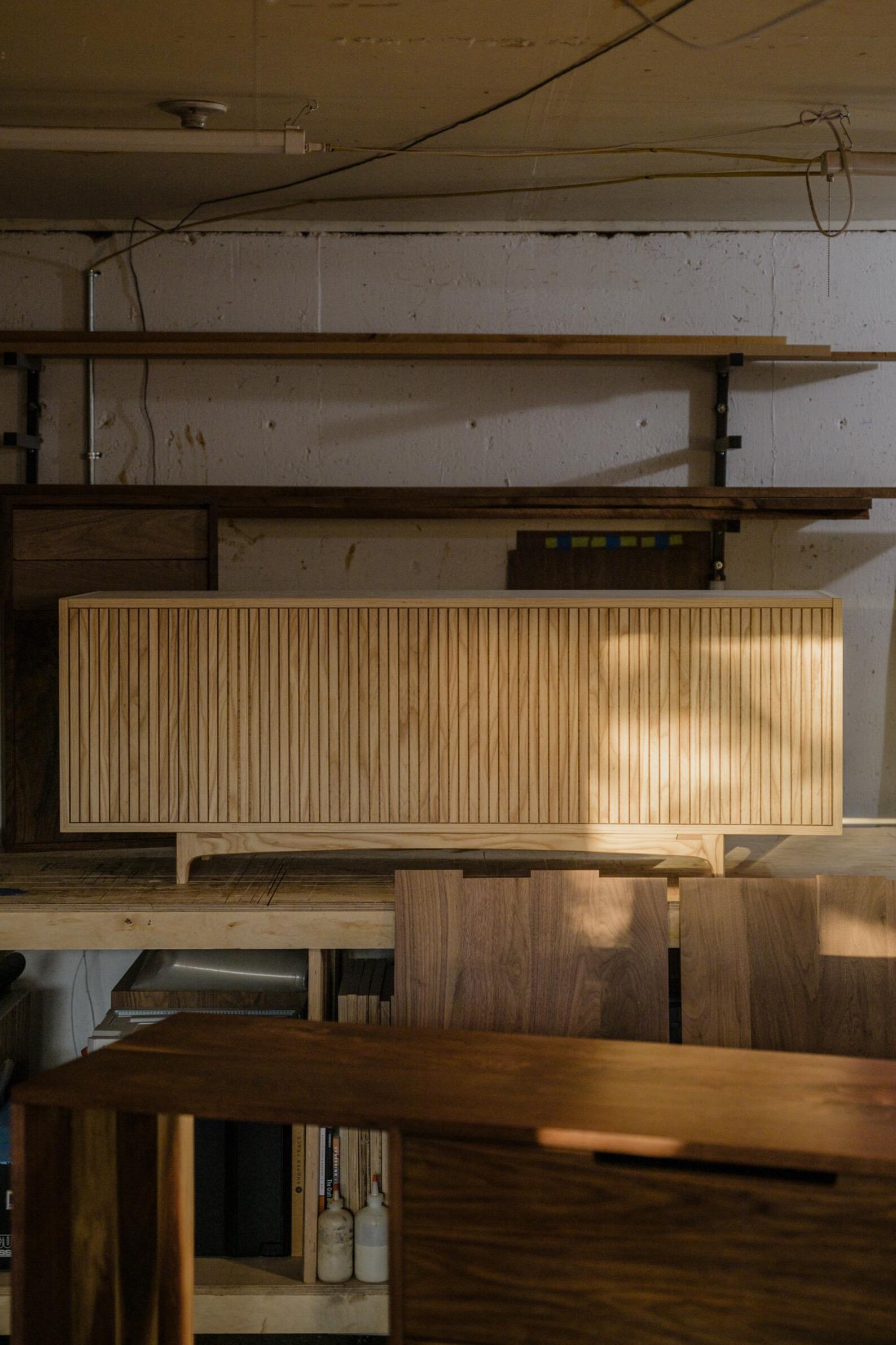 Hardwood Bench With Internal Storage. Mid Century Modern Storage ...