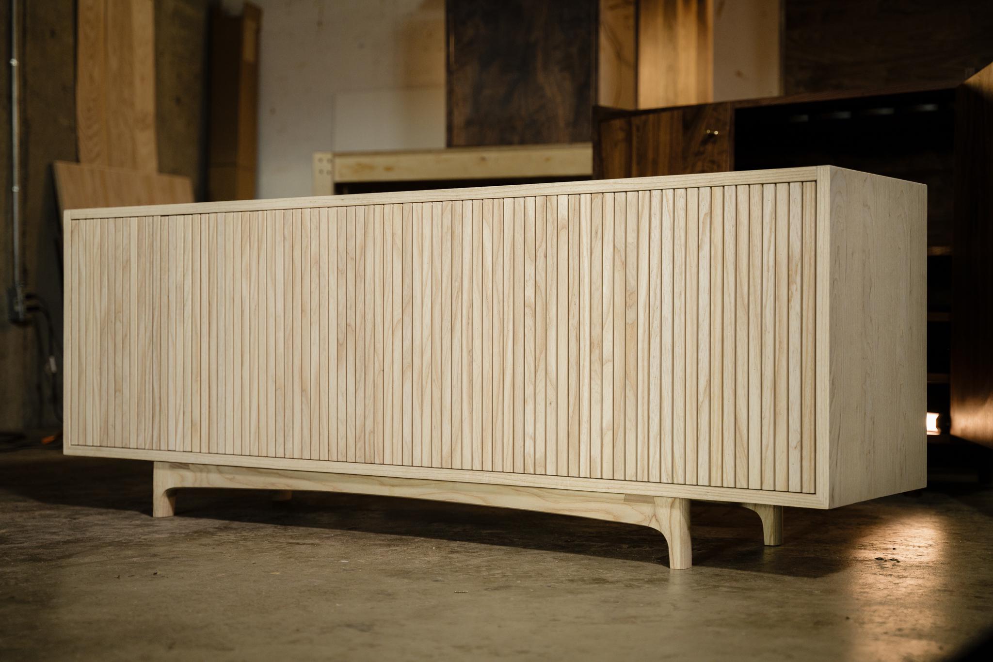 Hardwood Bench With Internal Storage. Mid Century Modern Storage ...