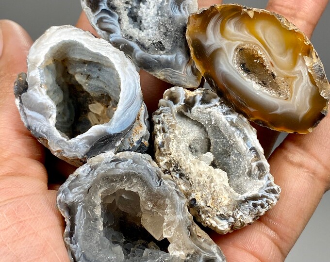 Collection of Mini Agate Geodes | Crystal Healing | Decor | Arts ...