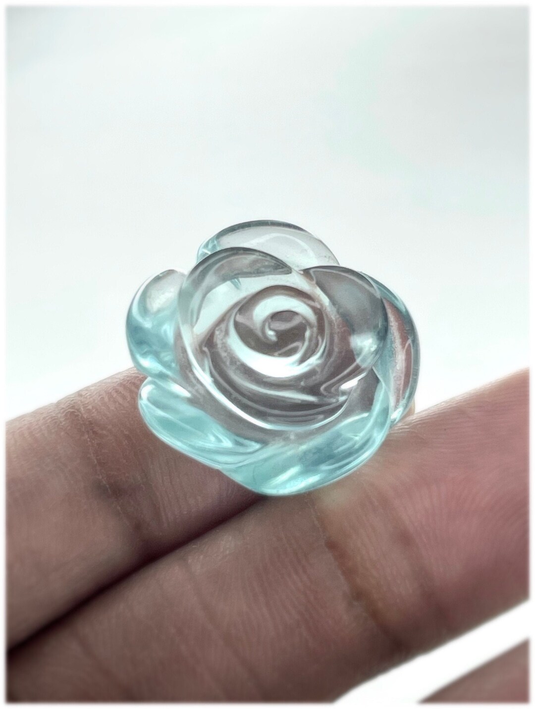 Glass Rose Carved Stone Flower Gemstone | Crystal Grid | Jewellery ...