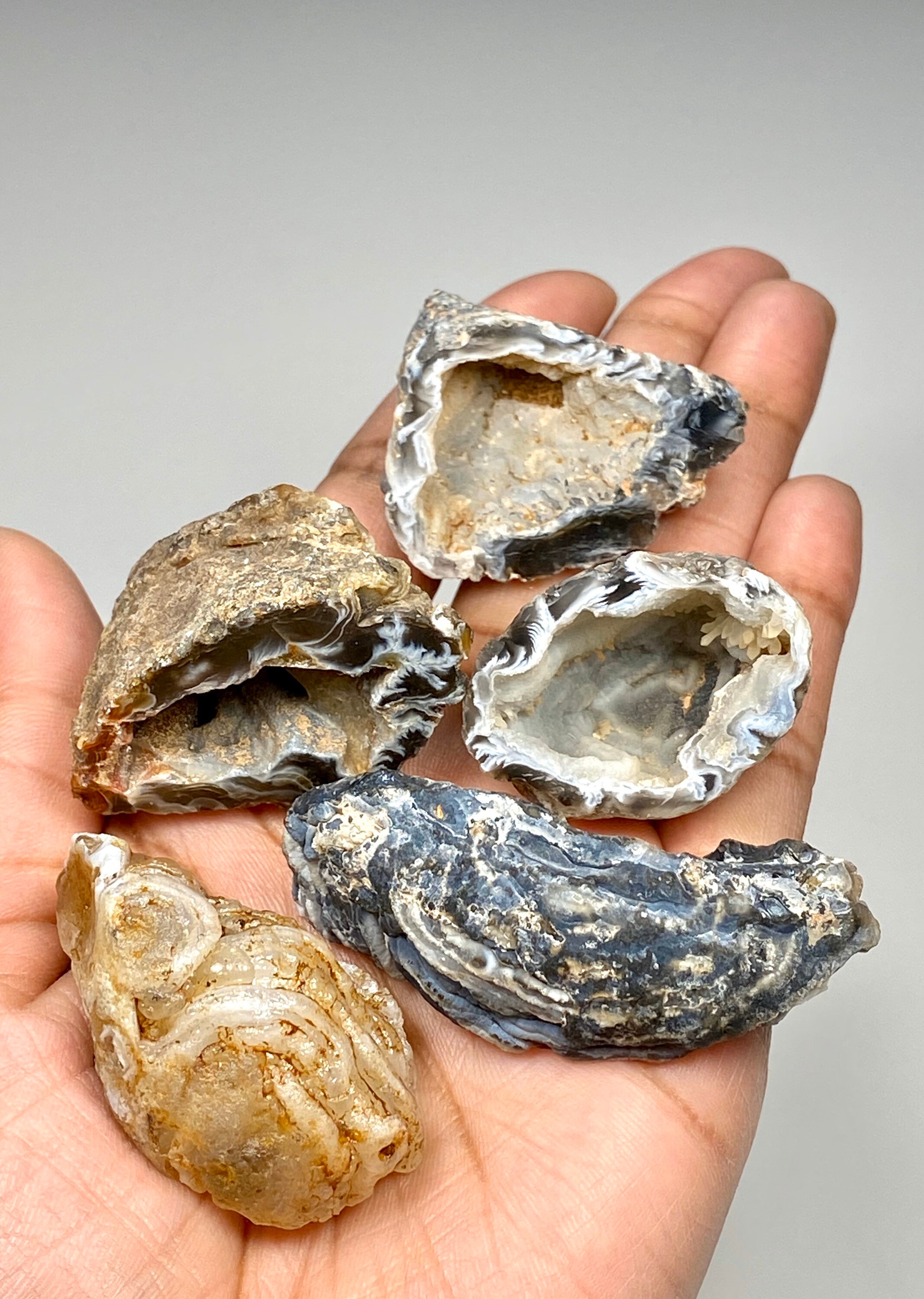 Collection of Mini Agate Geodes Crystal Healing Decor - Etsy