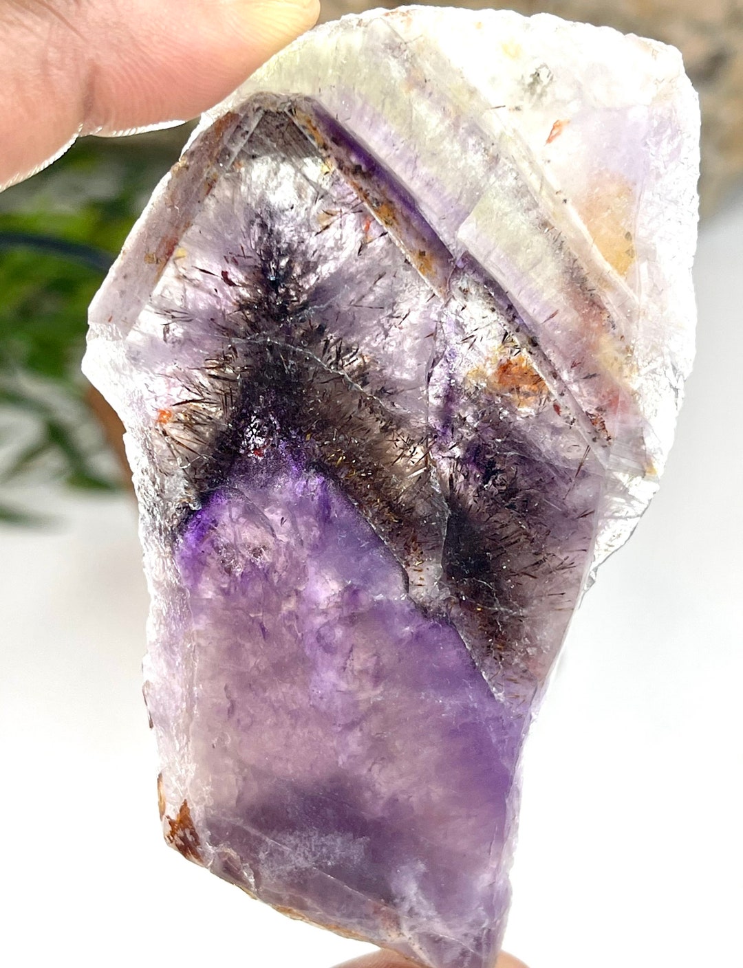 Amazing & Rare Auralite23 Canadian Chevron Amethyst Slice 8 - Etsy